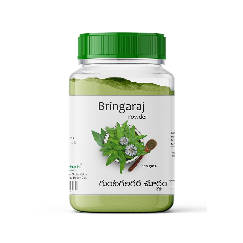 Bringaraja Powder: Happy Herbals' hair care secret. Enriched with Brin